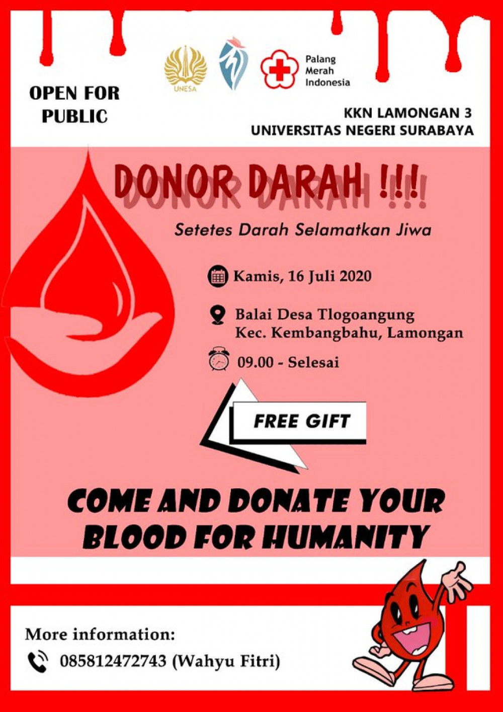 Event Setetes Darah Selamatkan Jiwa 16 July 2020 09:00